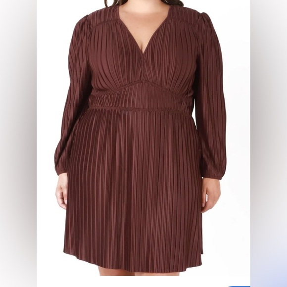 Dex | Dresses | Nwt Dex Elegant Brown Pleated Dress Sz X | Poshmark